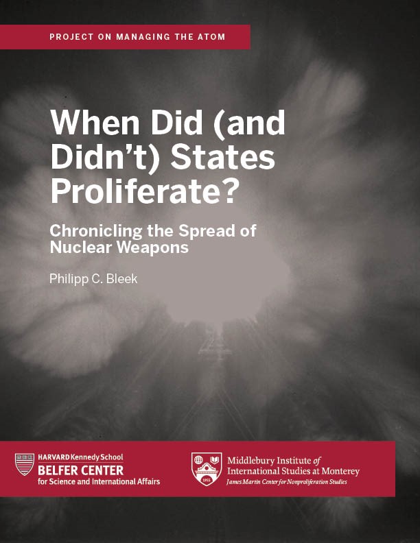 When Did (and Didn’t) States Proliferate? | James Martin Center for ...