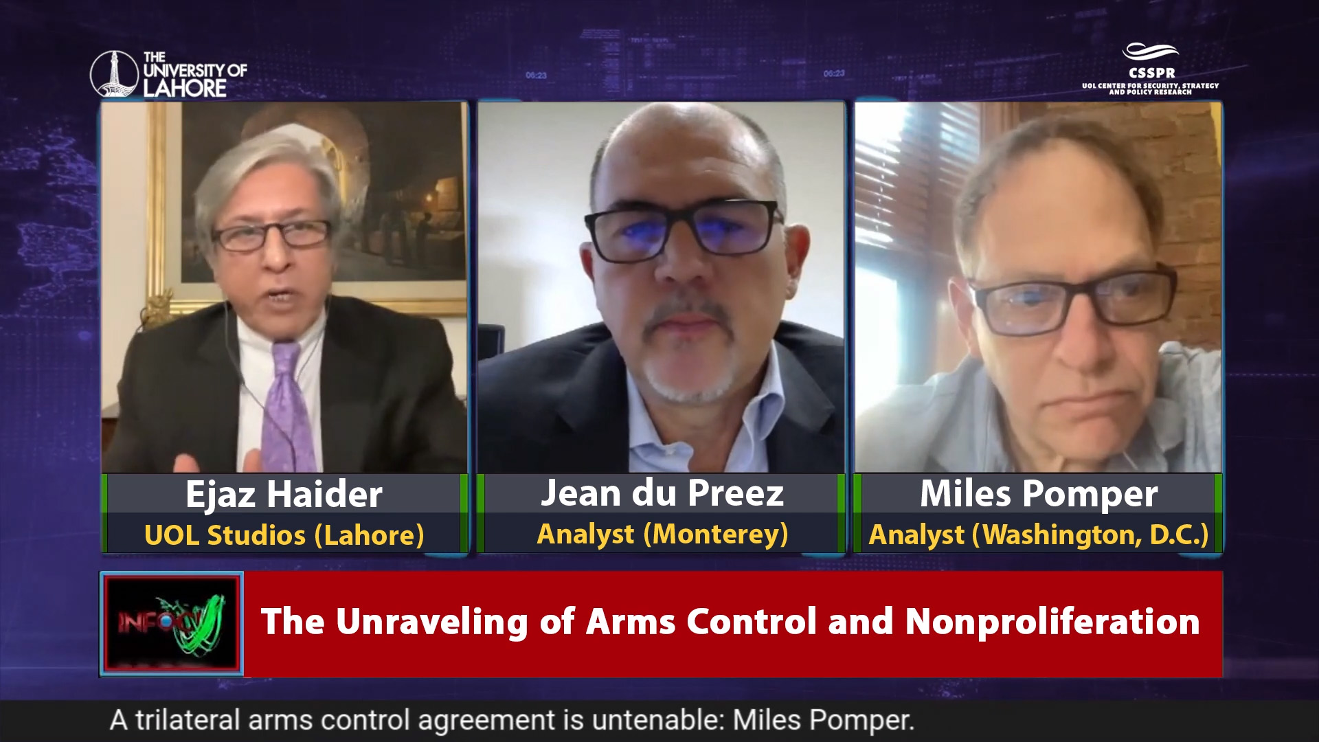 InFocus with Ejaz Haider -Ep 23, Nov 8: The Unraveling of Arms Control ...