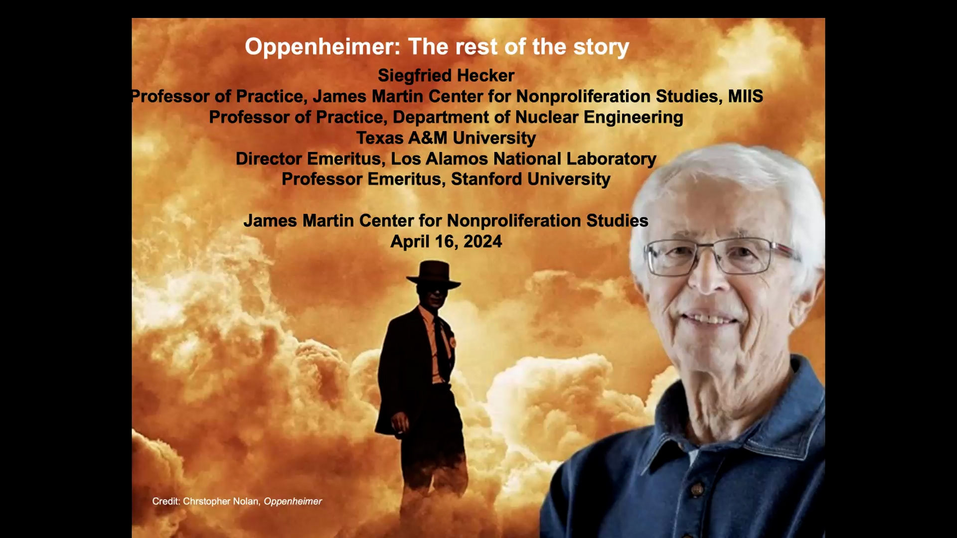 Oppenheimer: The Rest of the Story | James Martin Center for ...